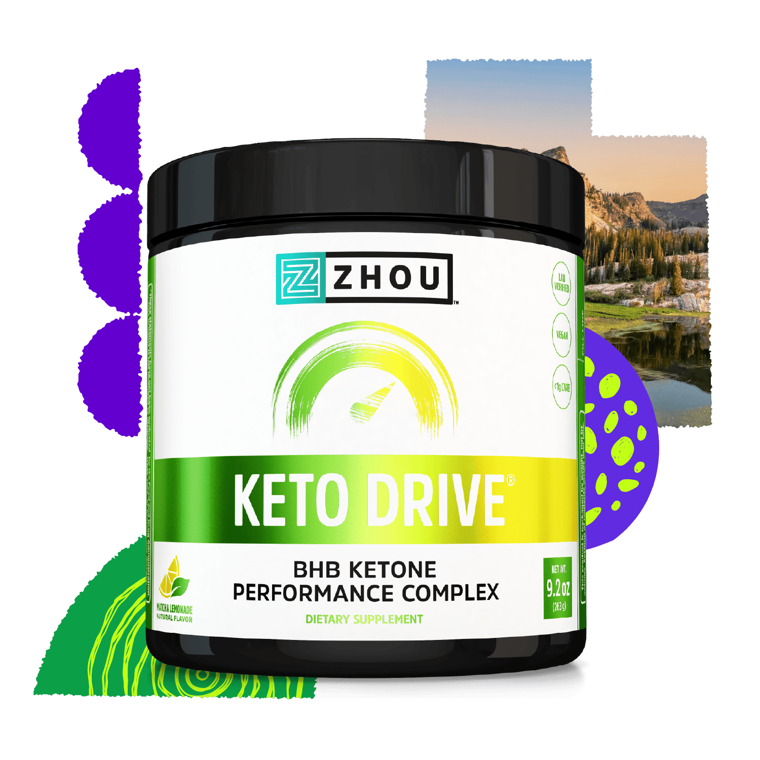 Zhou Nutrition Keto Drive - Matcha Lemonade – Better Being Employee Store