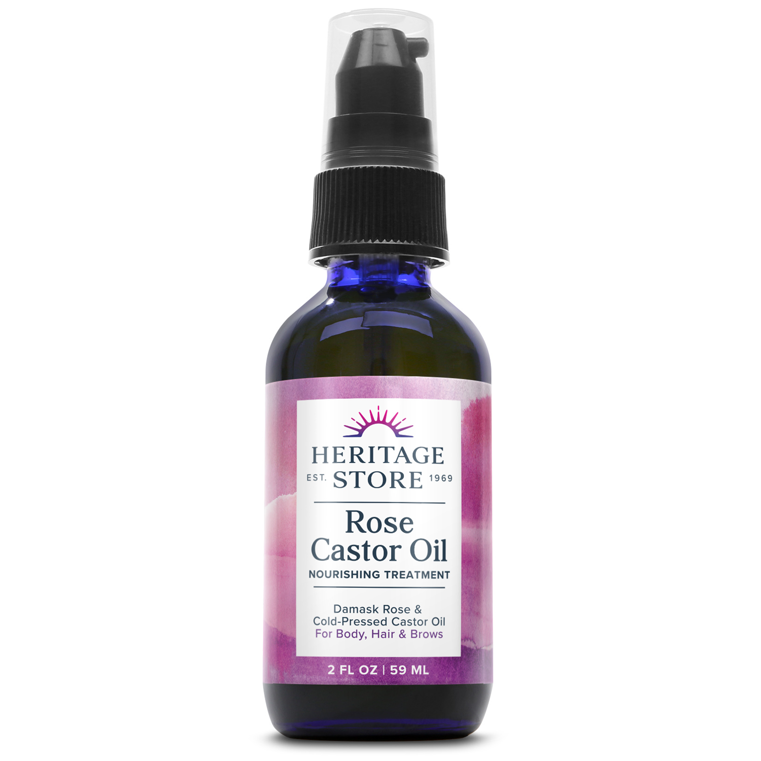 HERITAGE STORE Rose Castor Oil Serum, Oil, Rose (Btl-Glass) | 2oz ...