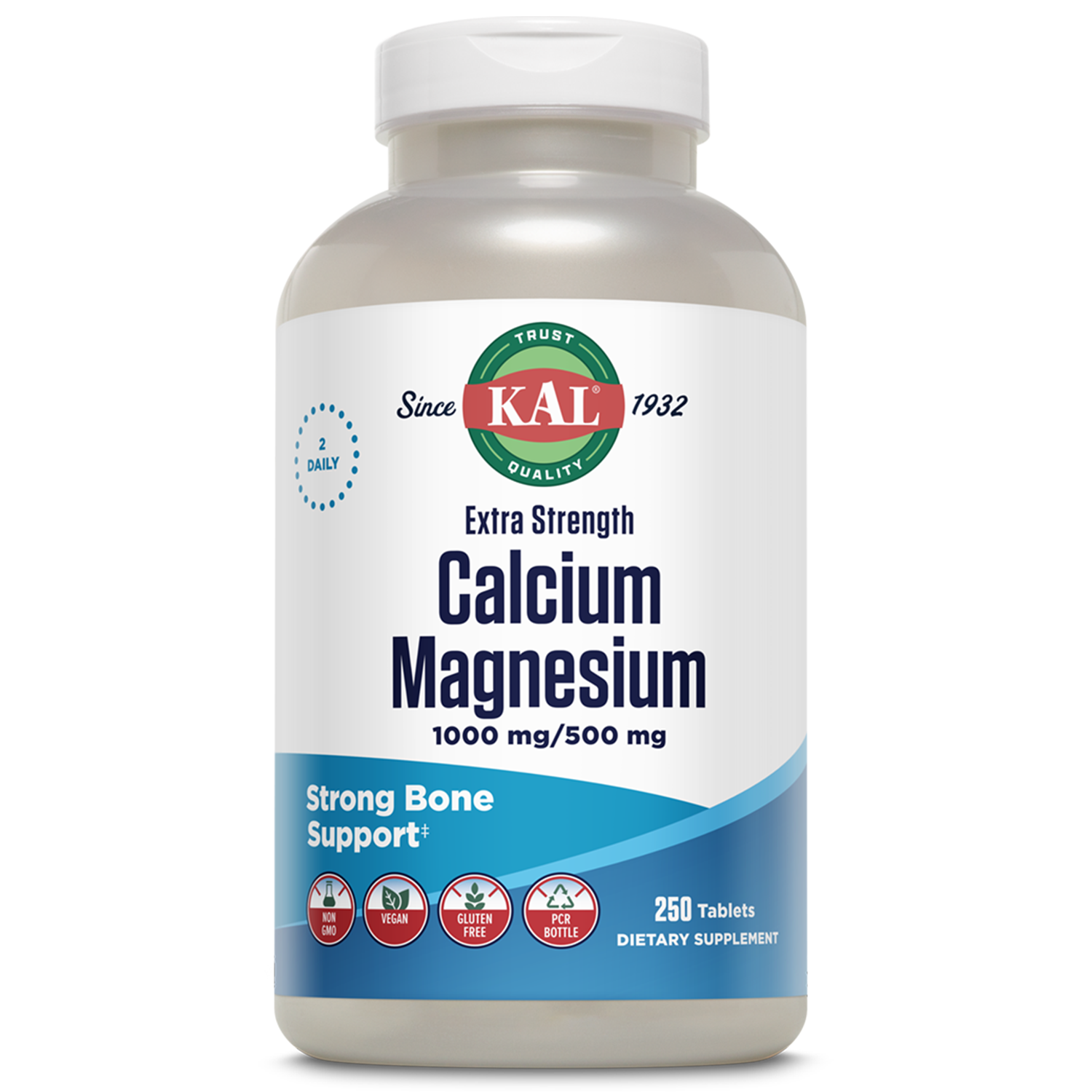 KAL Extra Strength Calcium Magnesium | 1000mg/500mg | Healthy Bones, T ...