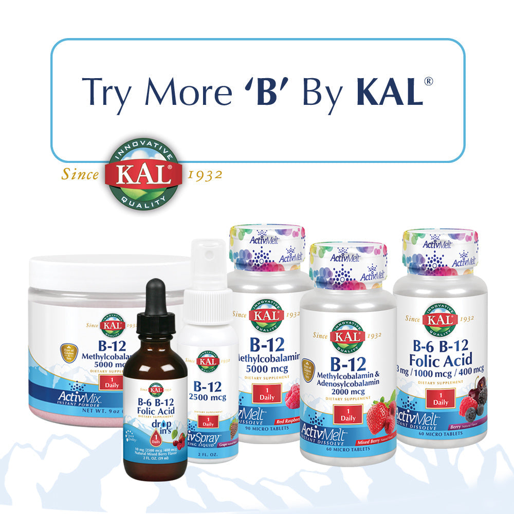 KAL B-12 1000 mcg Sustained Release | Healthy Metabolism, Energy, Nerv ...