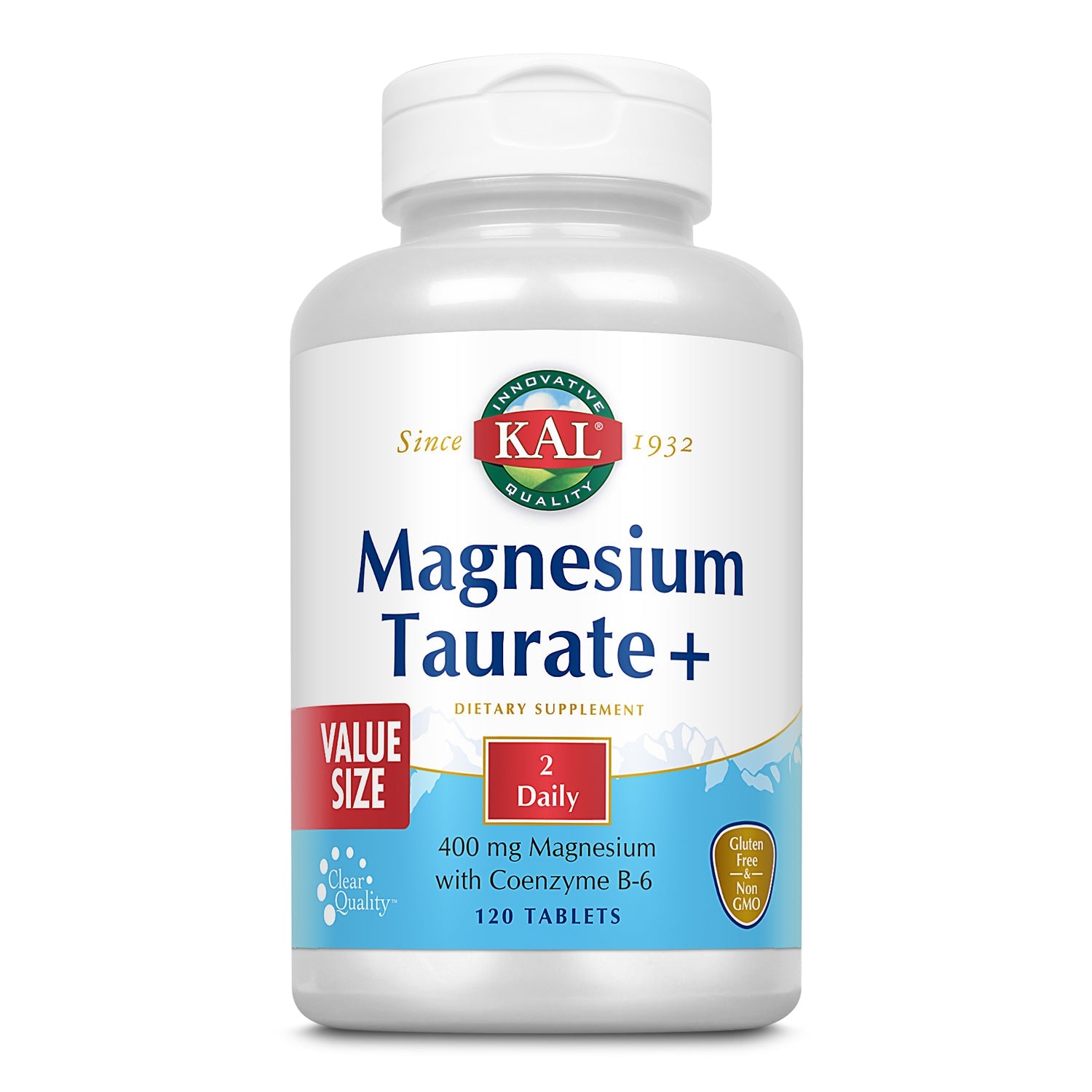 KAL Magnesium Taurate Plus 400mg w/ Coenzyme B6 | Highly Bioavailable ...