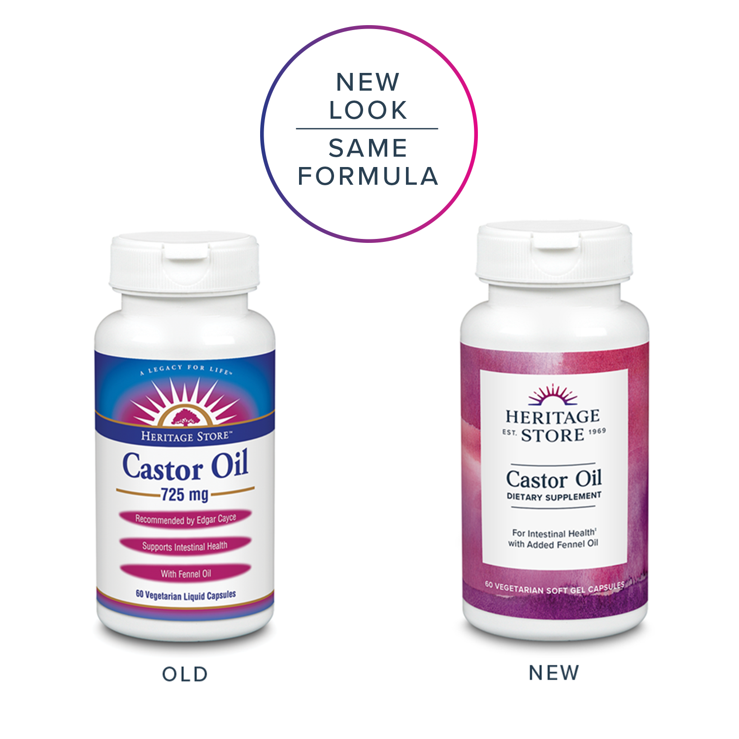 Heritage Store Castor Oil Supplement 725 mg, Healthy Cleansing, Intest ...