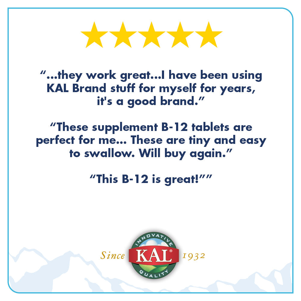 KAL B-12 1000 mcg Sustained Release | Healthy Metabolism, Energy, Nerv ...